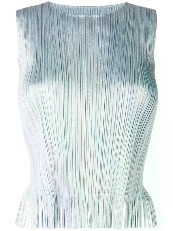 Issey Miyake Pleated Top - Blue