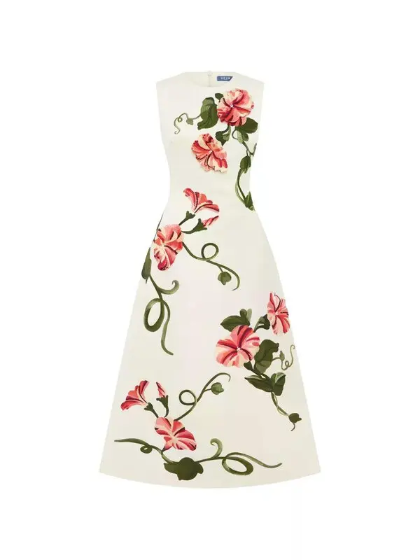 LEO LIN Cleo Floral Midi Dress - White
