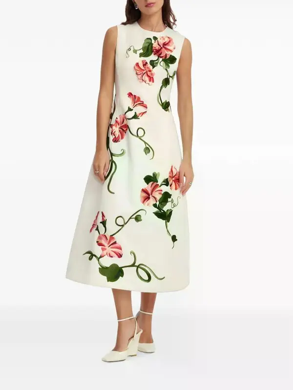 LEO LIN Cleo Floral Midi Dress - White