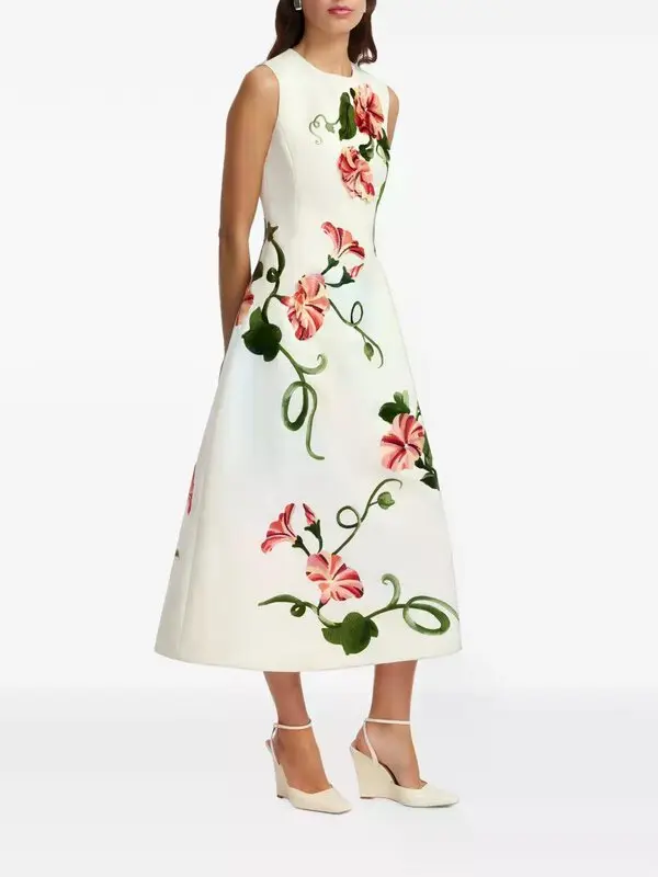 LEO LIN Cleo Floral Midi Dress - White