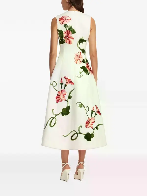 LEO LIN Cleo Floral Midi Dress - White