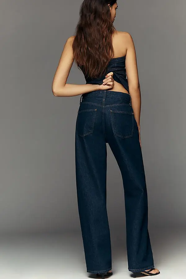 Anthropologie Denim Tie Halter Top