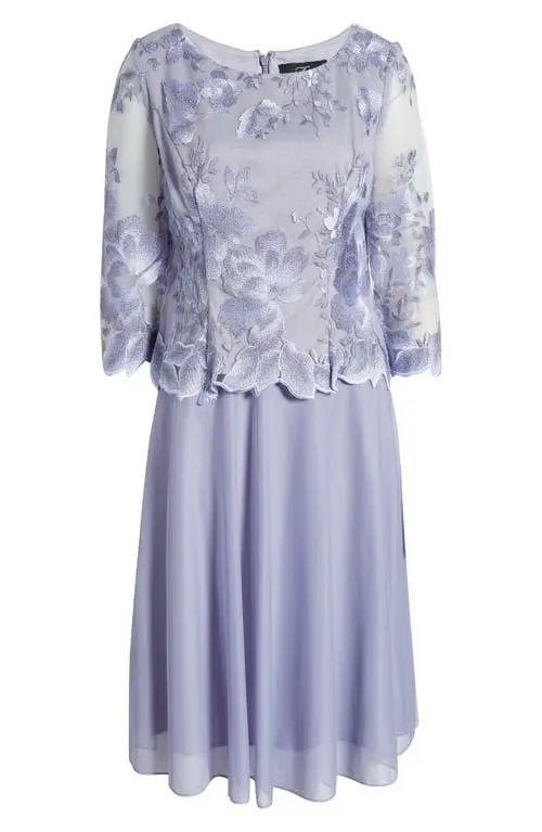 Alex Evenings Embroidered Mock Two-piece Dress