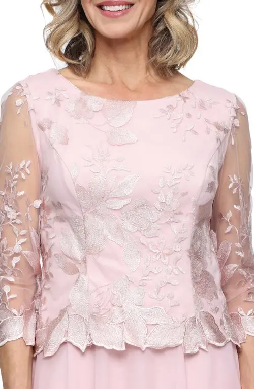 Alex Evenings Embroidered Mock Two-piece Dress
