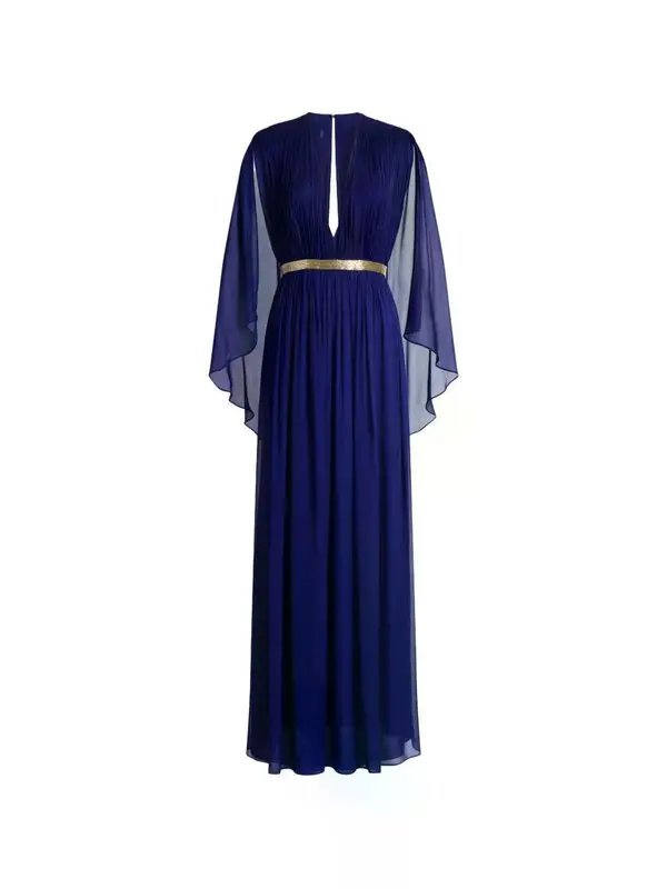 Alberta Ferretti Pleated Maxi Dress - Blue