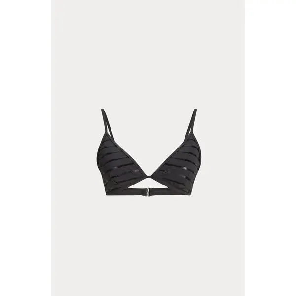 Brunello Cucinelli Striped Bikini Top - Lignite Grey