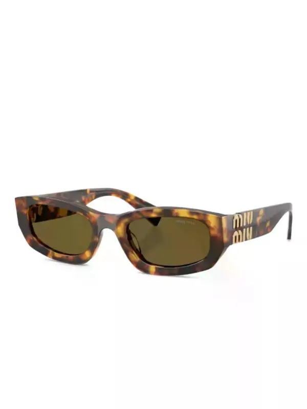 Miu Miu Logo-lettering Tinted Sunglasses - Brown