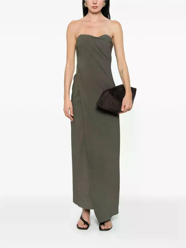 CORTANA Strapless Draped Maxi Dress - Grey