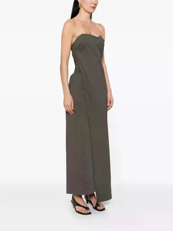 CORTANA Strapless Draped Maxi Dress - Grey