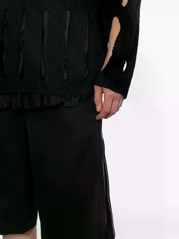 Comme Des Garçons Zip-detail Wool Shorts