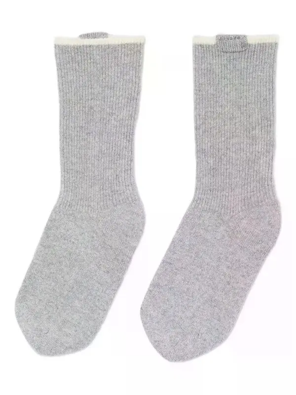 Sandro Ribbed Ankle Socks - Grey