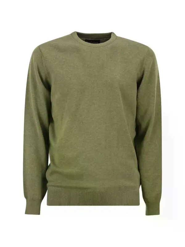 Barbour Crew-neck Logo Cotton Sweater - Green