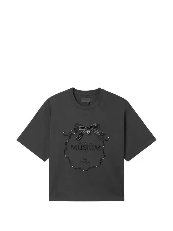 MUSIUM DIV. Bow-graphic T-shirt - Grey