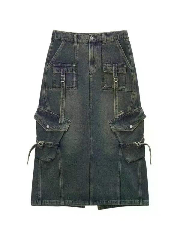 MUSIUM DIV. Cargo-pocket Midi Skirt - Blue