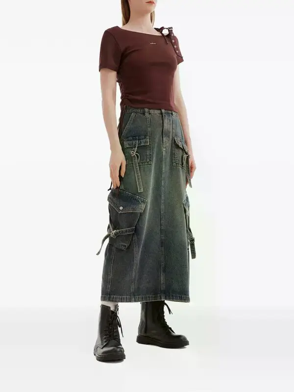 MUSIUM DIV. Cargo-pocket Midi Skirt - Blue
