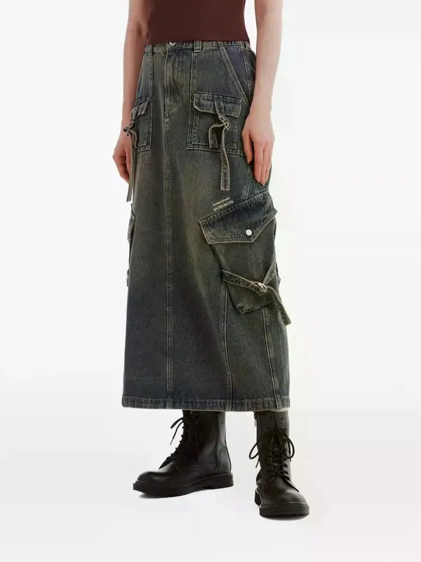 MUSIUM DIV. Cargo-pocket Midi Skirt - Blue