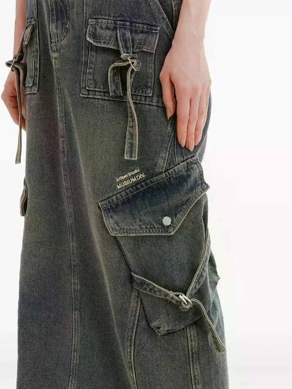 MUSIUM DIV. Cargo-pocket Midi Skirt - Blue