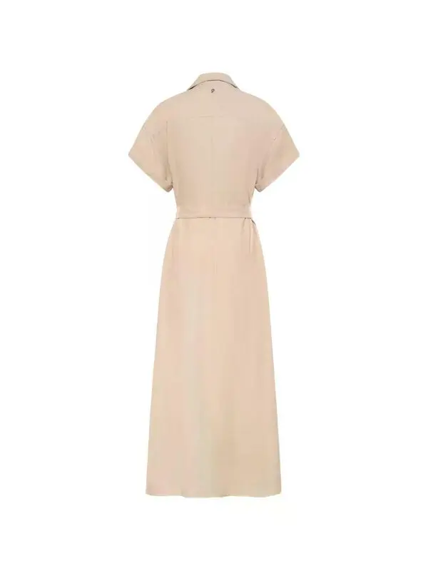 DONDUP Belted Gabardine Maxi Dress