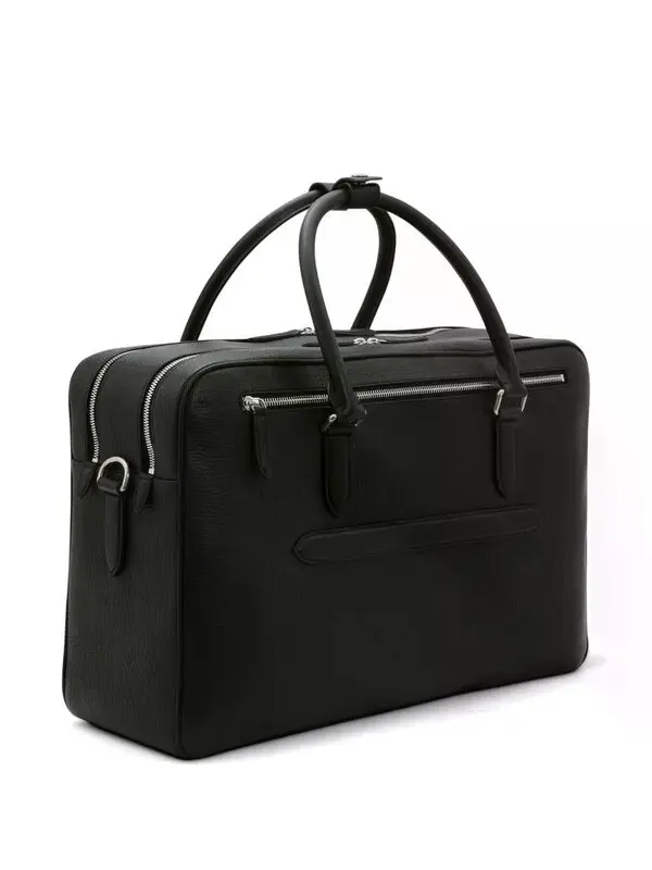 Smythson Grained Leather Travel Bag - Black