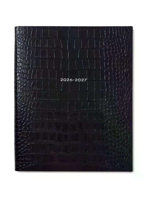 Smythson Crocodile-effect 2026-2027 Diary - Blue