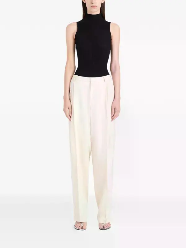 Proenza Schouler Clementina Twill Pleated Trousers - Neutrals