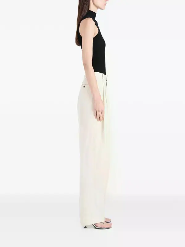 Proenza Schouler Clementina Twill Pleated Trousers - Neutrals