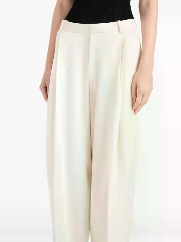 Proenza Schouler Clementina Twill Pleated Trousers - Neutrals