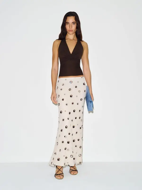REFORMATION Sydney Knit Top - Brown