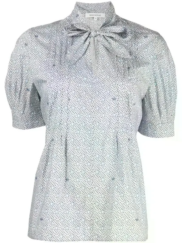 Maison Kitsuné Monogram-pattern Short-sleeve Shirt