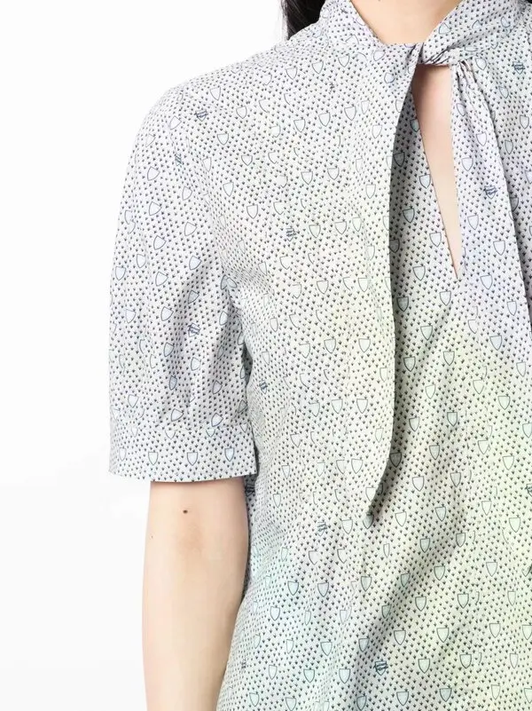 Maison Kitsuné Monogram-pattern Short-sleeve Shirt