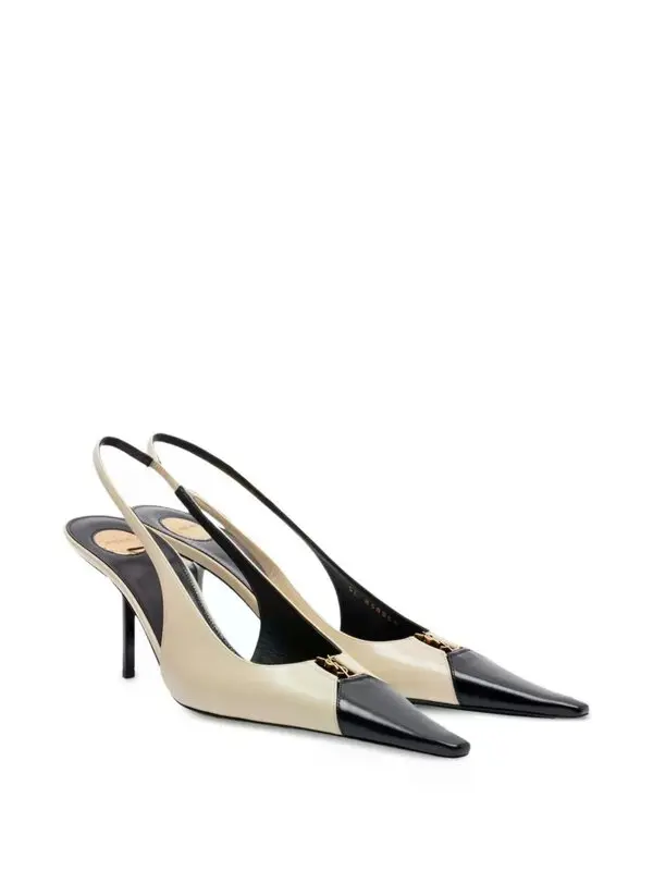 Saint Laurent Babylone Breteuil Pointed-toe Pumps - Neutrals