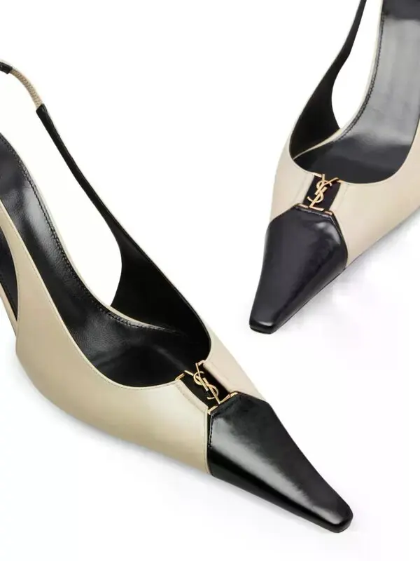 Saint Laurent Babylone Breteuil Pointed-toe Pumps - Neutrals