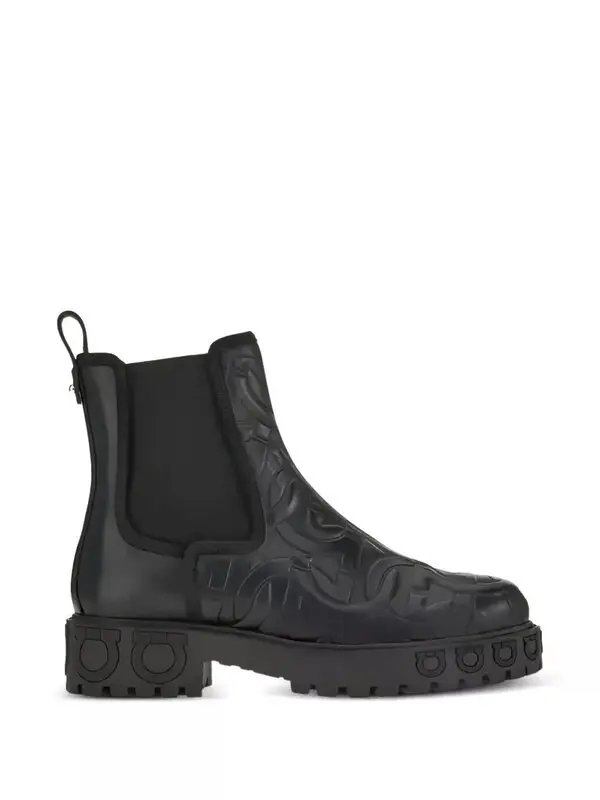 FERRAGAMO Varsi Embossed Leather Boots