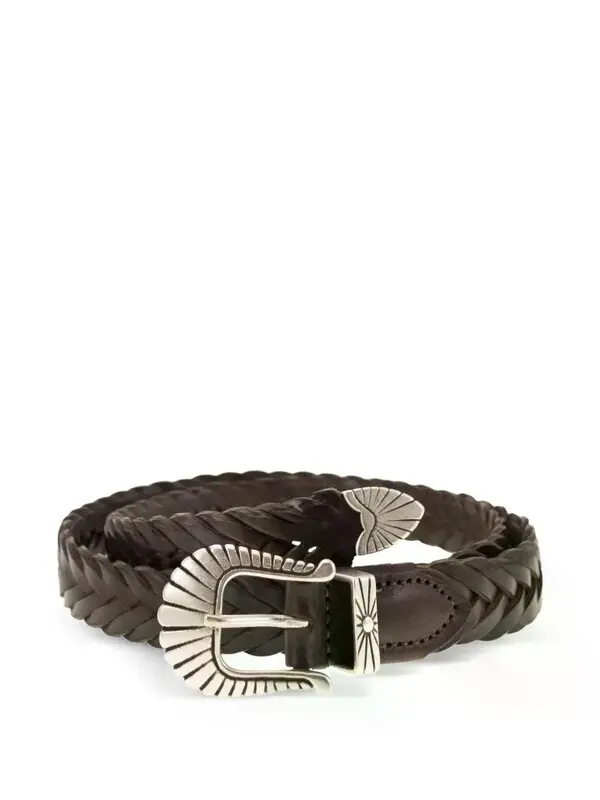 ALBERTO LUTI Braided Leather Belt - Brown