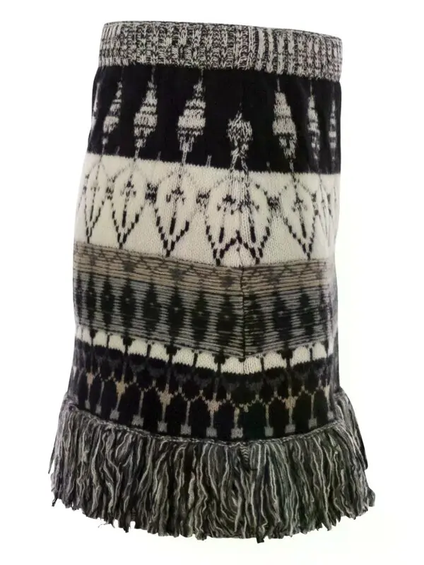 VANISE Striped Jacquard Knitted Skirt