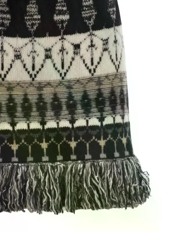 VANISE Striped Jacquard Knitted Skirt