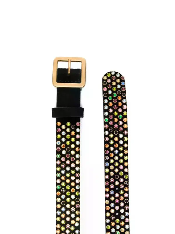 Roberto Cavalli Strass Leather Belt