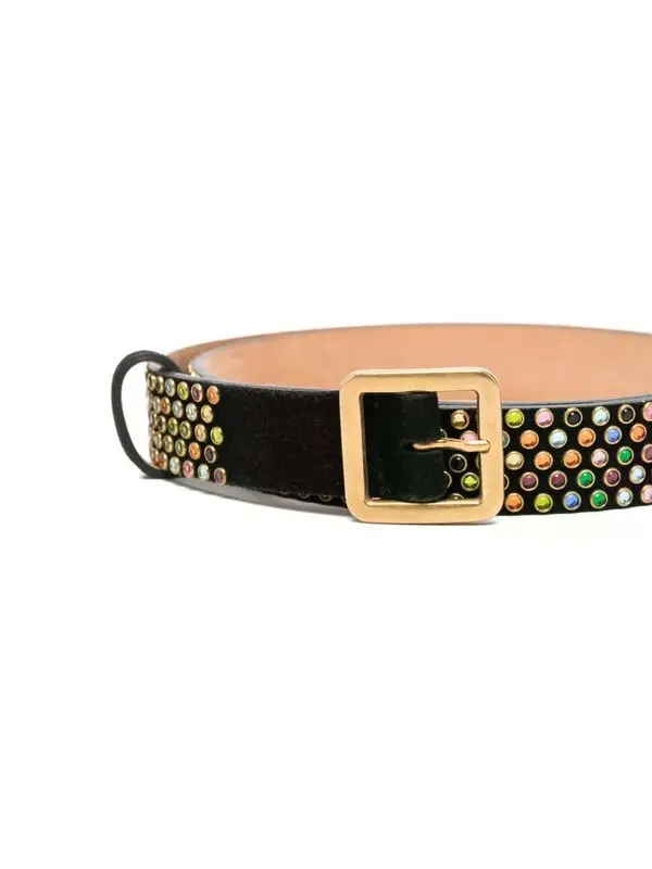 Roberto Cavalli Strass Leather Belt