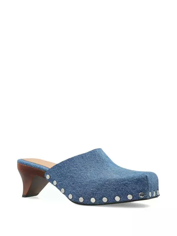GANNI Studded Mules - Blue