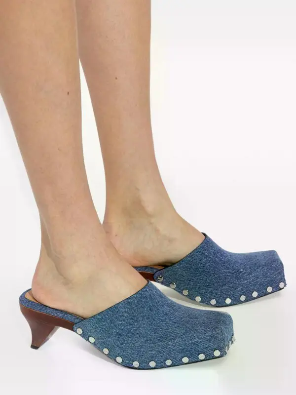 GANNI Studded Mules - Blue