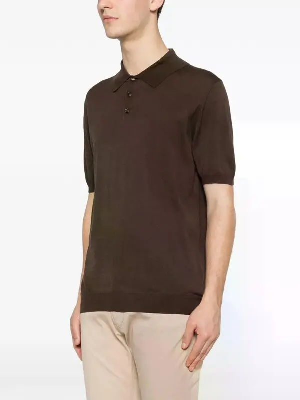 ZANONE Buttoned Polo Shirt - Brown