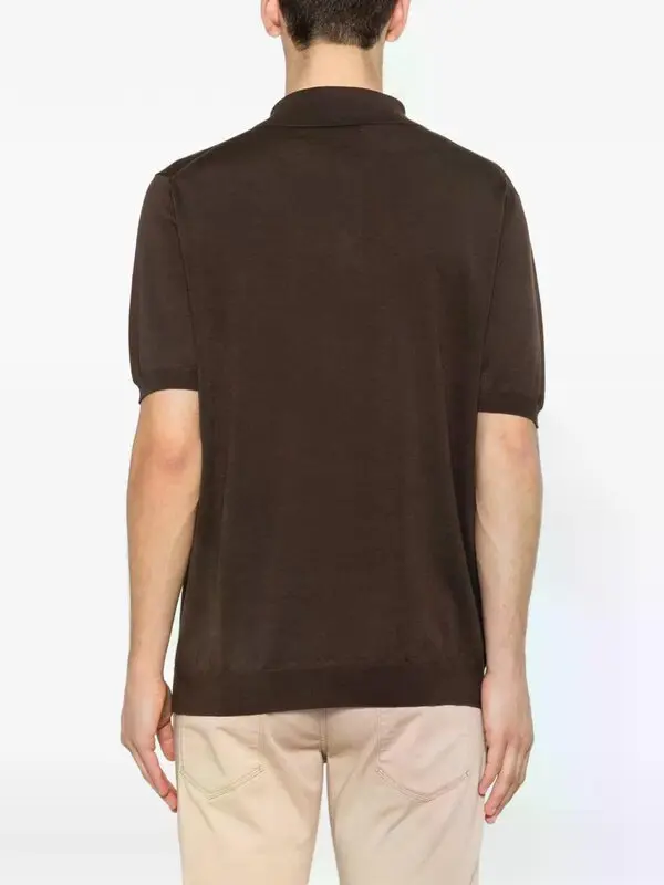 ZANONE Buttoned Polo Shirt - Brown