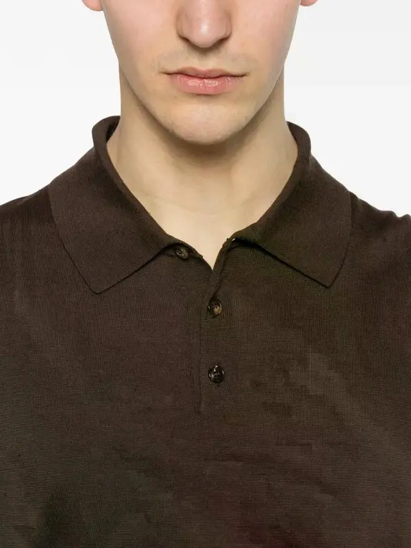 ZANONE Buttoned Polo Shirt - Brown