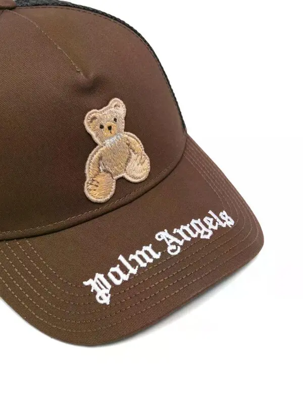 Palm Angels Teddy-embroidered Trucker Cap - Brown