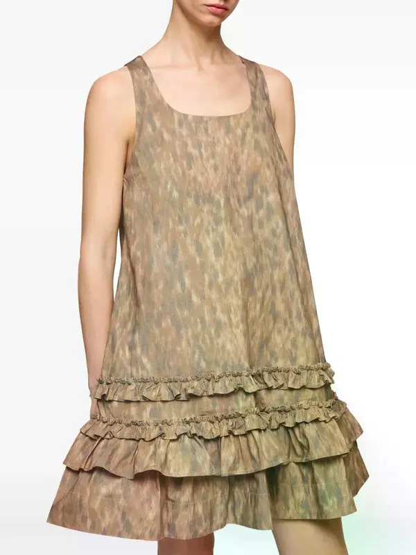 GANNI Tiered Ruffled Mini Dress