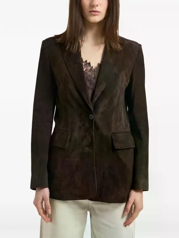 SWORD 6644 Button Suede Coat