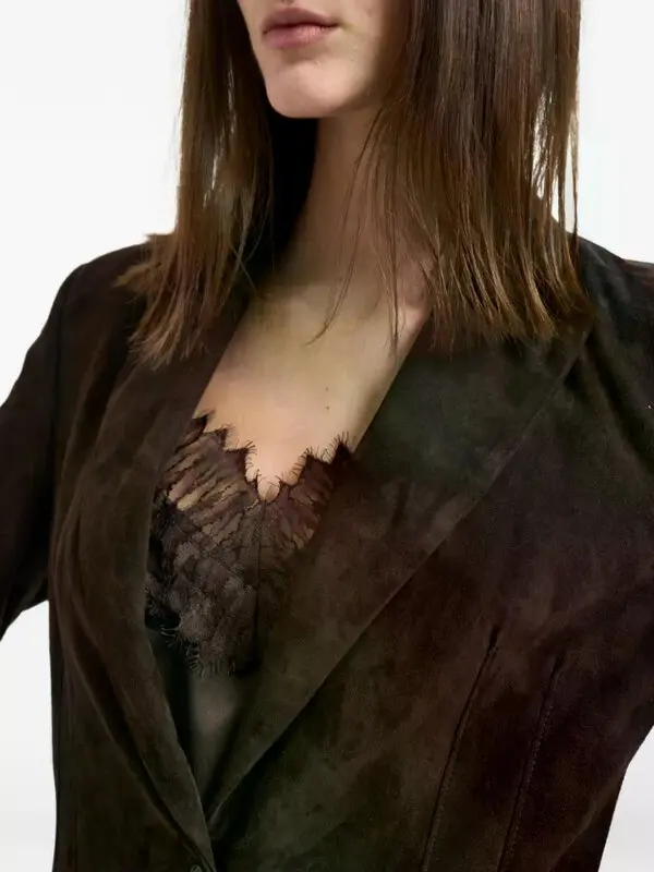 SWORD 6644 Button Suede Coat