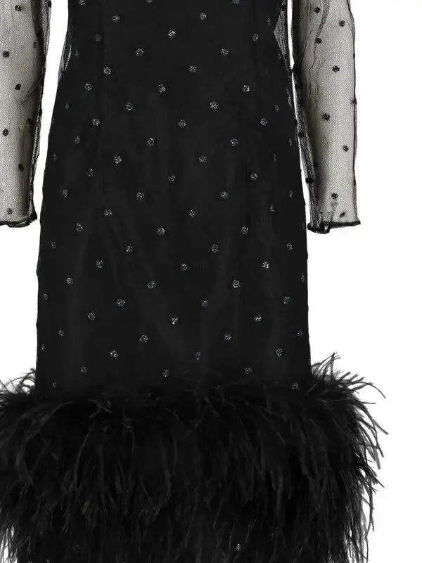 Vintage Polka Dot Feather Dress