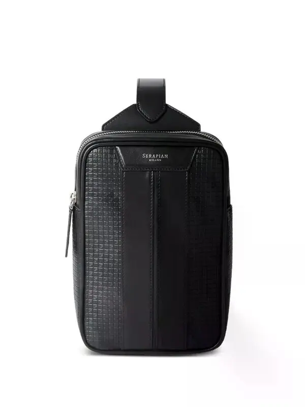 SERAPIAN Logo-detail Messenger Bag - Black