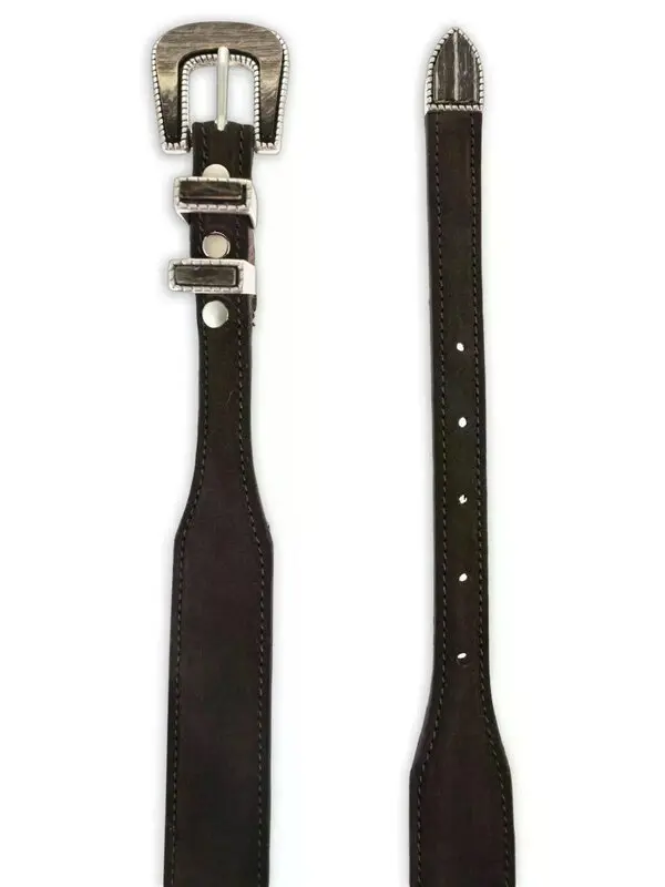ALBERTO LUTI Buckle Suede Belt